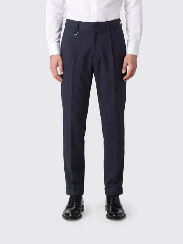 PAOLO PECORA Slim Fit Cotton Chino Pants With Slant Pockets
