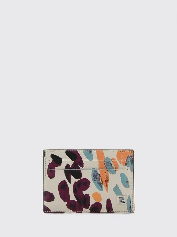 Fendi Printed Leather Credit Card Holder