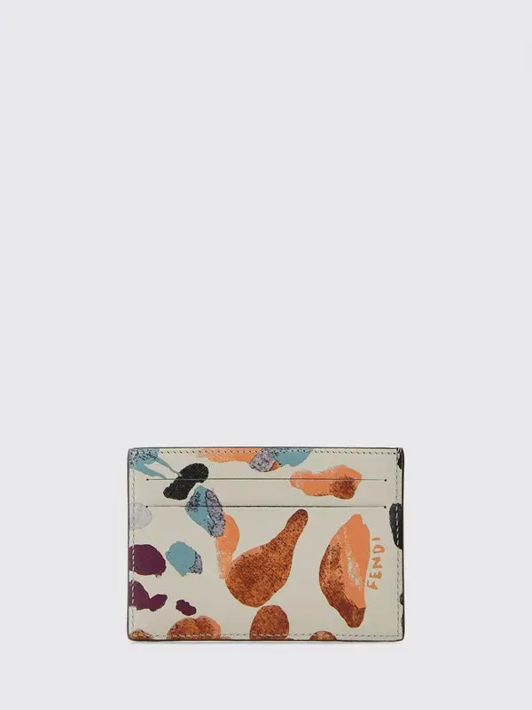 Fendi Printed Leather Credit Card Holder