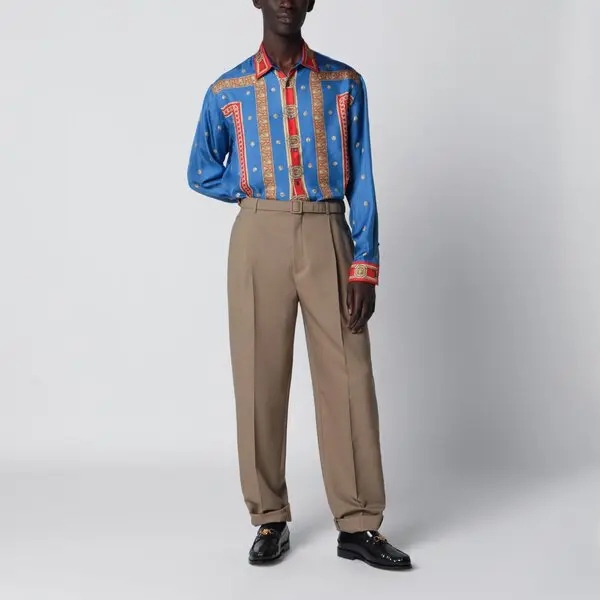 Versace Regular Printed Silk Twill Shirt
