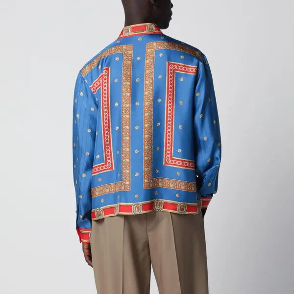 Versace Regular Printed Silk Twill Shirt