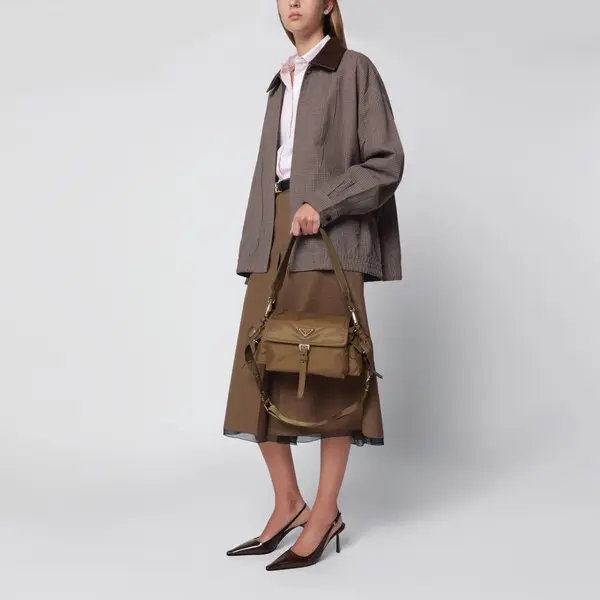 Prada Explore Medium Bag In Brandy Re-nylon