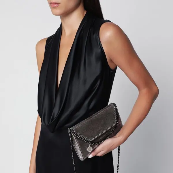 Stella McCartney Dark Navy Falabella Chain Wallet