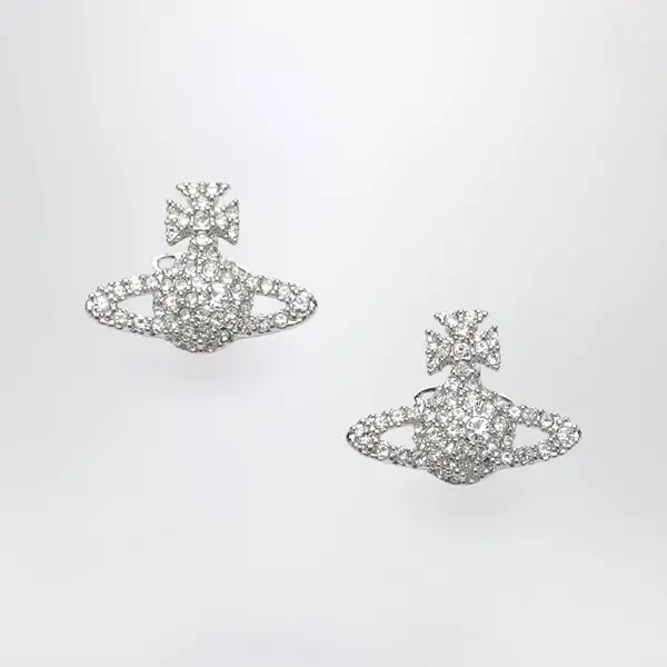 VIVIENNE WESTWOOD Grace Bas Relief Crystal Stud Earrings - Metal