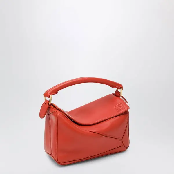 Loewe Puzzle Featherlight Medium Bag In Orange Nappa Leather