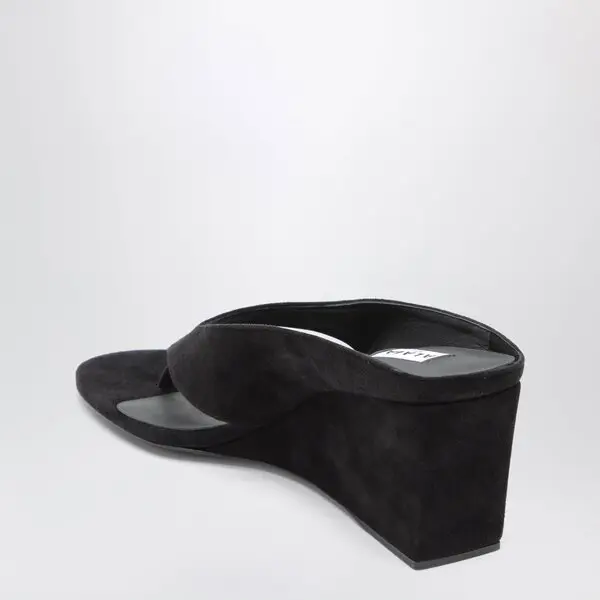 Alaïa Suede Goat Leather Wedge Thong Mules