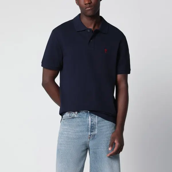AMI Paris Midnight De Coeur Polo Shirt