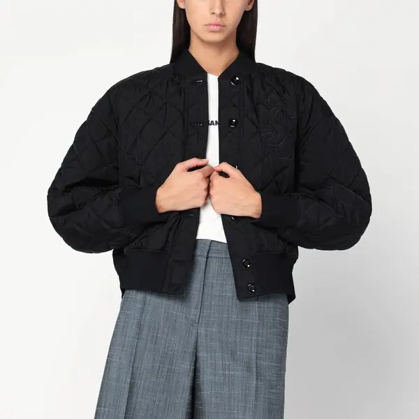 JIL SANDER Quilted Viscose Bomber Jacket