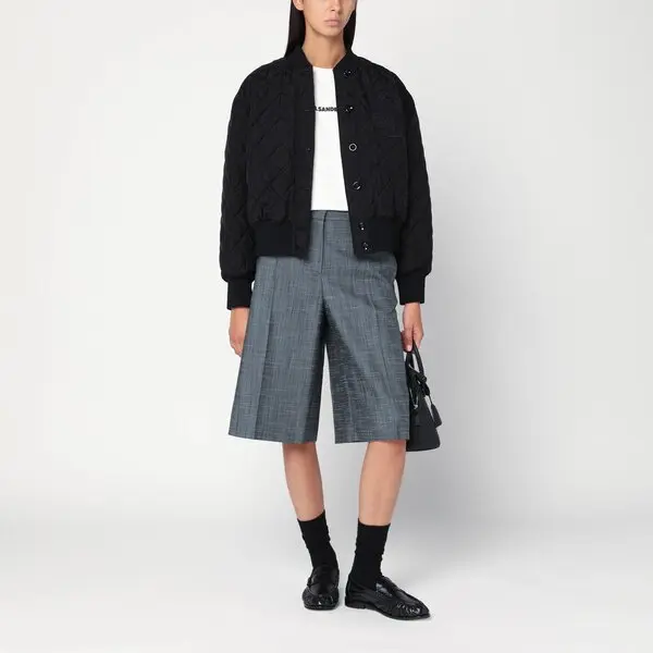 JIL SANDER Quilted Viscose Bomber Jacket