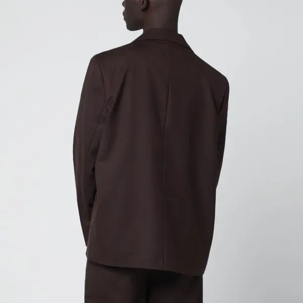 Séfr Seydou Mud-colored Jacket In Wool Blend Twill