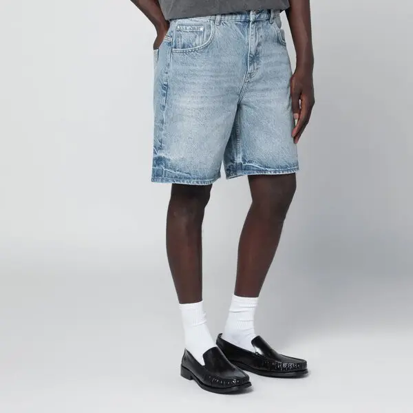 REPRESENT Light Washed-effect Denim Bermuda Shorts