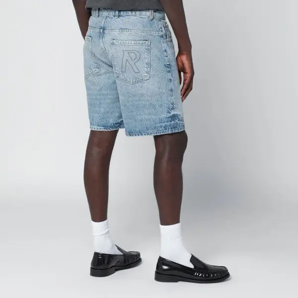 REPRESENT Light Washed-effect Denim Bermuda Shorts