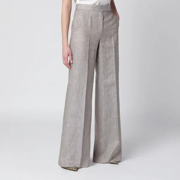 Max Mara Chevron Linen Trousers