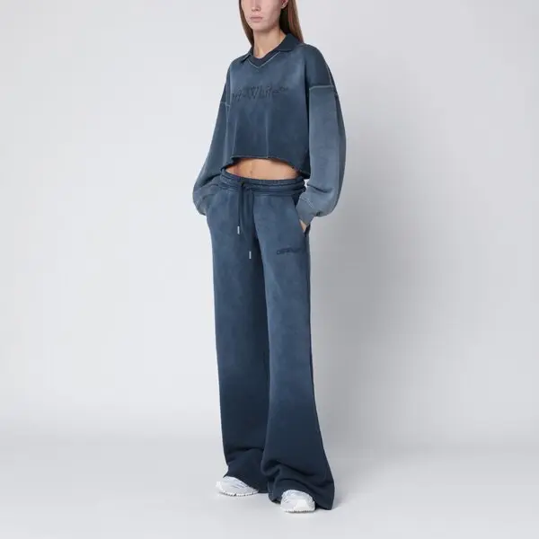 OFF-WHITE™ Blue Washed-effect Flared Jogging Trousers