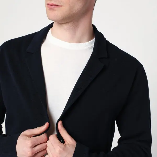 ROBERTO COLLINA Navy Cotton Jacket Cardigan