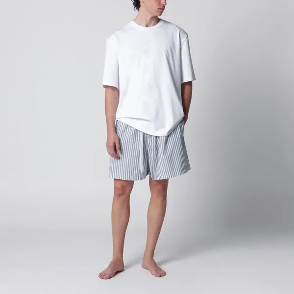 TEKLA Organic Cotton Striped Pajama Shorts