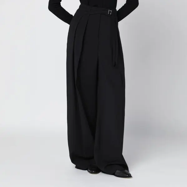 Sportmax Wide-leg Stretch-wool Trousers