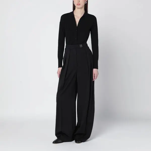 Sportmax Wide-leg Stretch-wool Trousers