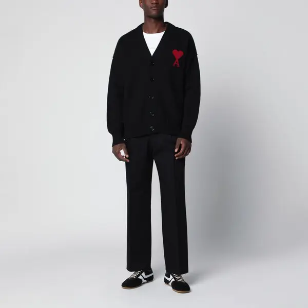 AMI Paris De Coeur Virgin Wool Cardigan