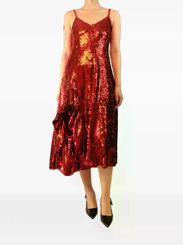 Loewe Sequin-embellished Ruffled Midi Dress