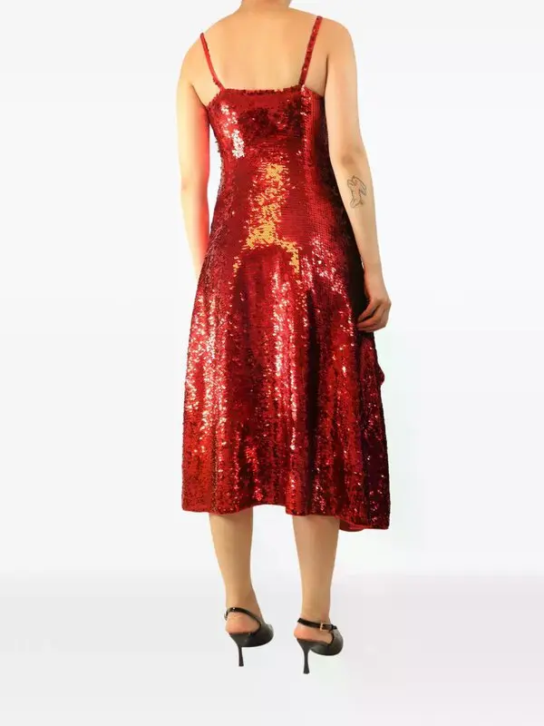 Loewe Sequin-embellished Ruffled Midi Dress