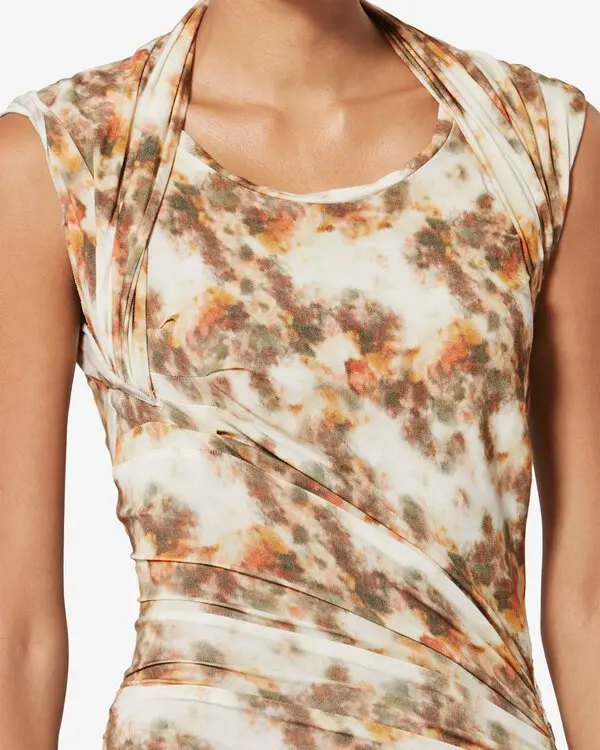 ETOILE Iria Printed Draped Jersey Dress