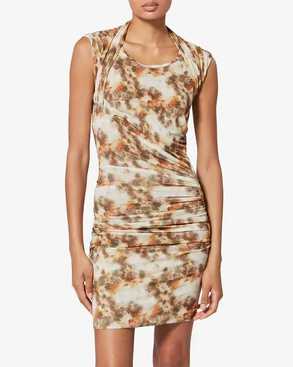ETOILE Iria Printed Draped Jersey Dress