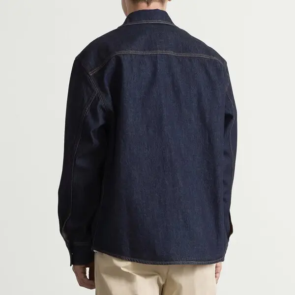 Casablanca Raw Denim Shirt With Embroidered Logo