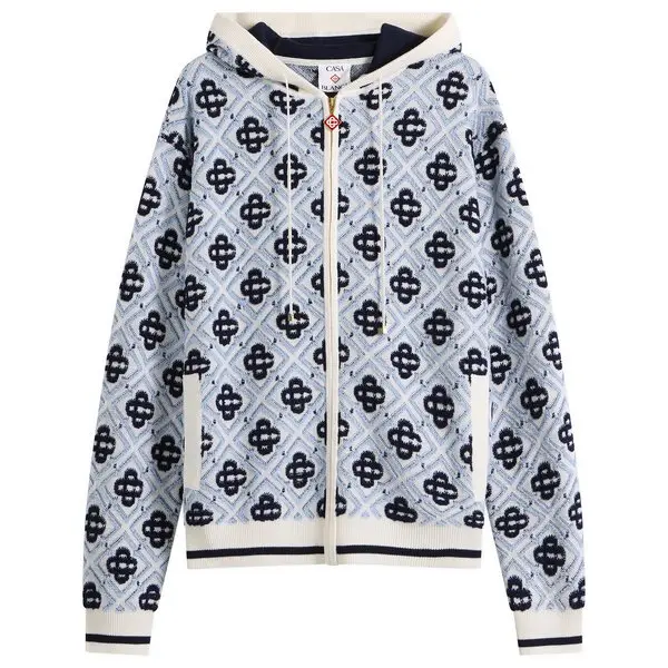 Casablanca Monogram Zip Up Hoodie