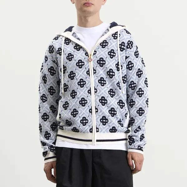 Casablanca Monogram Zip Up Hoodie