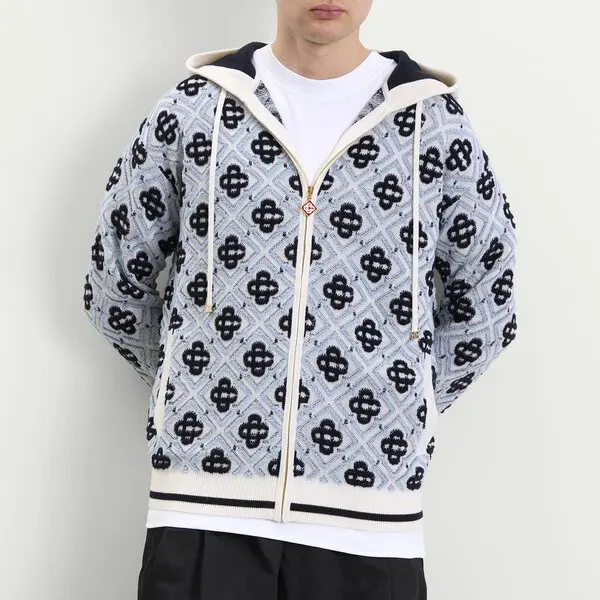 Casablanca Monogram Zip Up Hoodie