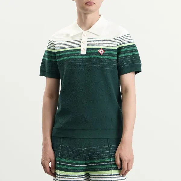 Casablanca Boucle Stripe Polo Shirt