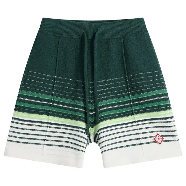 Casablanca Bouclé Stripe Shorts - Green