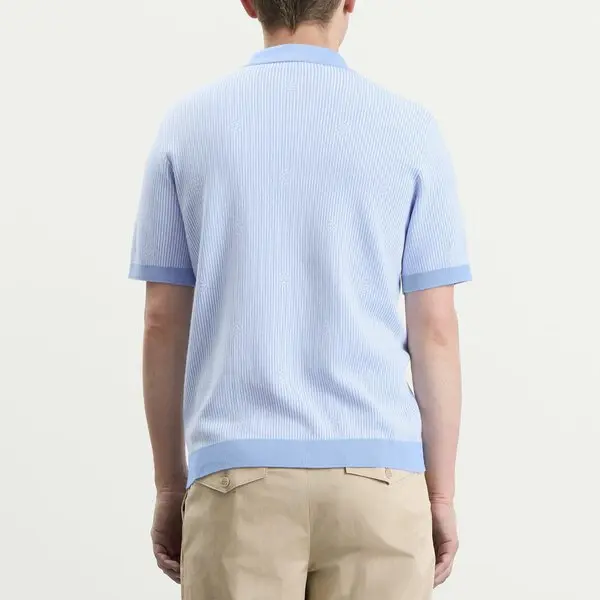 Casablanca Pinstripe Knit Polo Shirt