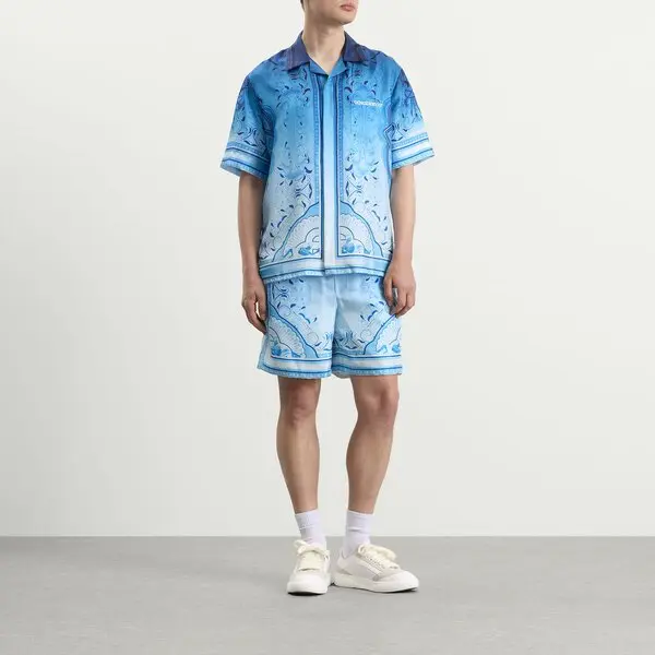 Casablanca Egyptian Rug Silk Shorts - Blue