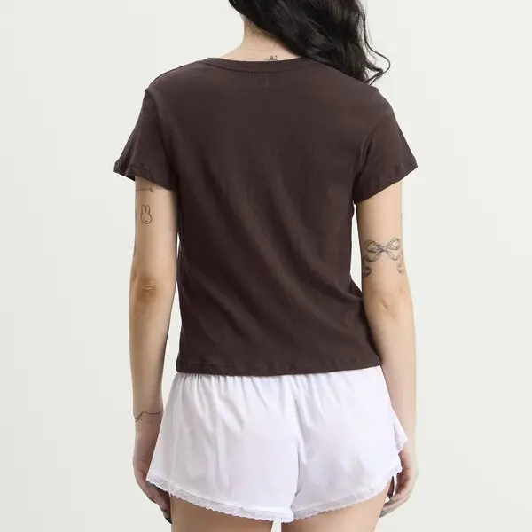 LESET Laura V-neck T-shirt - Chocolate