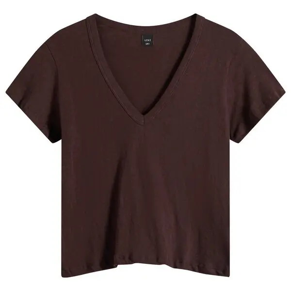 LESET Laura V-neck T-shirt - Espresso