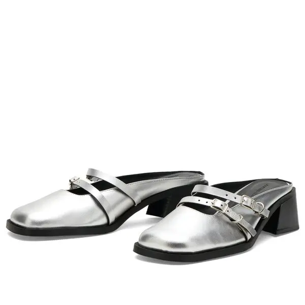 JUSTINE CLENQUET Andie Metallic Leather Mules