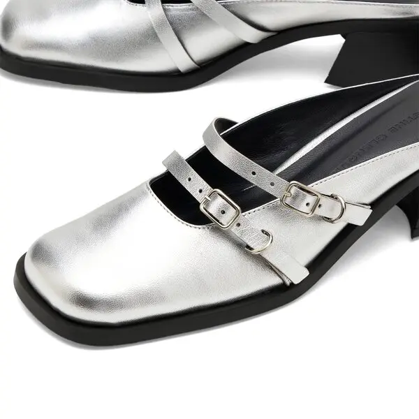 JUSTINE CLENQUET Andie Metallic Leather Mules