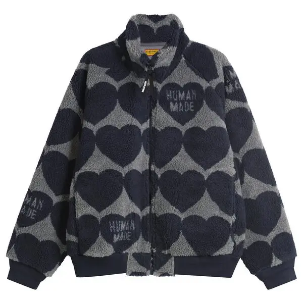 HUMAN MADE Heart Pattern Fleece Zip-up Jacket
