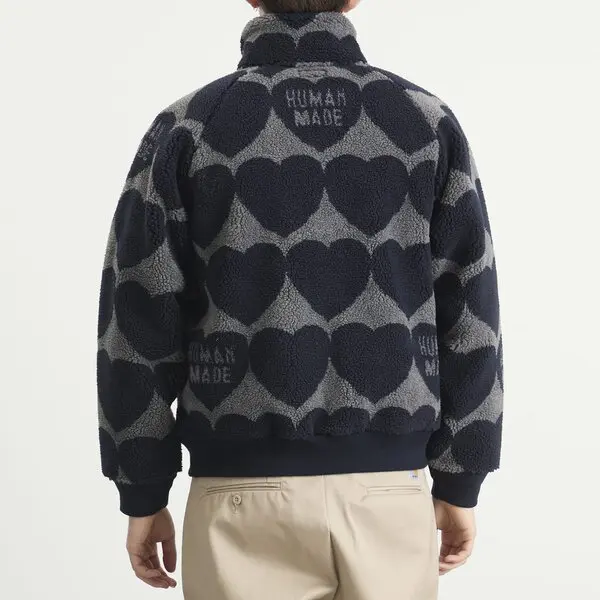 HUMAN MADE Heart Pattern Fleece Zip-up Jacket