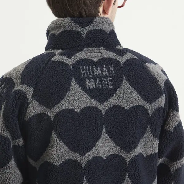 HUMAN MADE Heart Pattern Fleece Zip-up Jacket