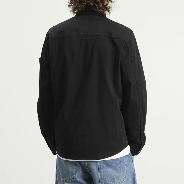 Stone Island Organic Cotton Satin Zip Shirt Jacket