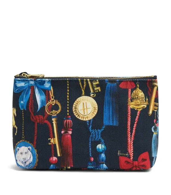 Harrods Small Canvas Tassel Wash Bag