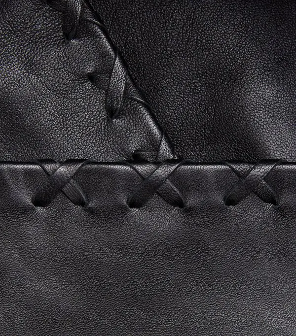RÓHE Leather Jacket With Blanket Stitch Detailing