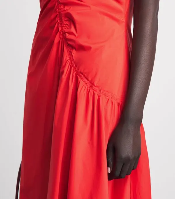 Theory Asymmetric Ruched Midi Dress