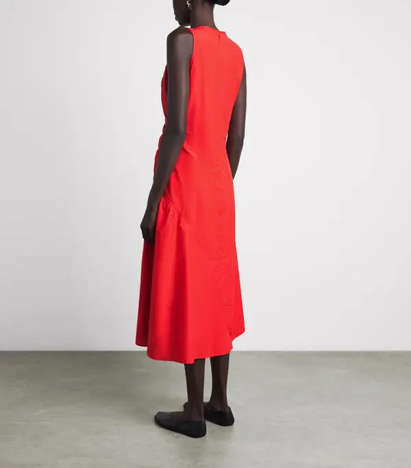 Theory Asymmetric Ruched Midi Dress