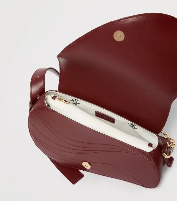 Marina Rinaldi Faux Leather Shoulder Bag With Gold-tone Detailing - Red