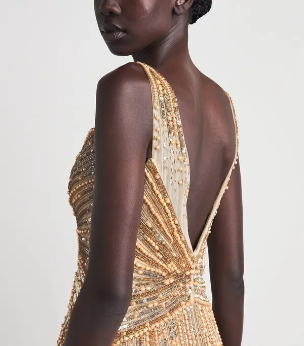 Pamella Roland Embellished Tulle Gown
