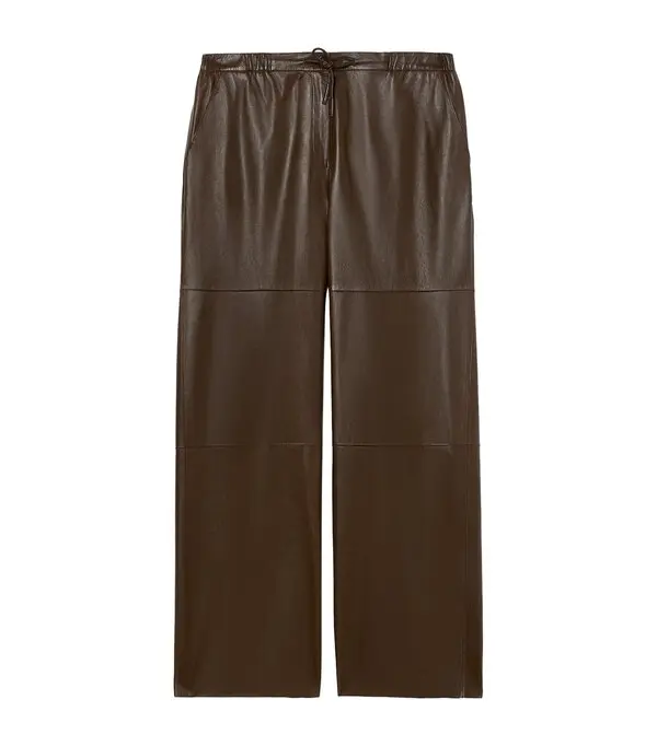 Marina Rinaldi Leather Drawstring Trousers